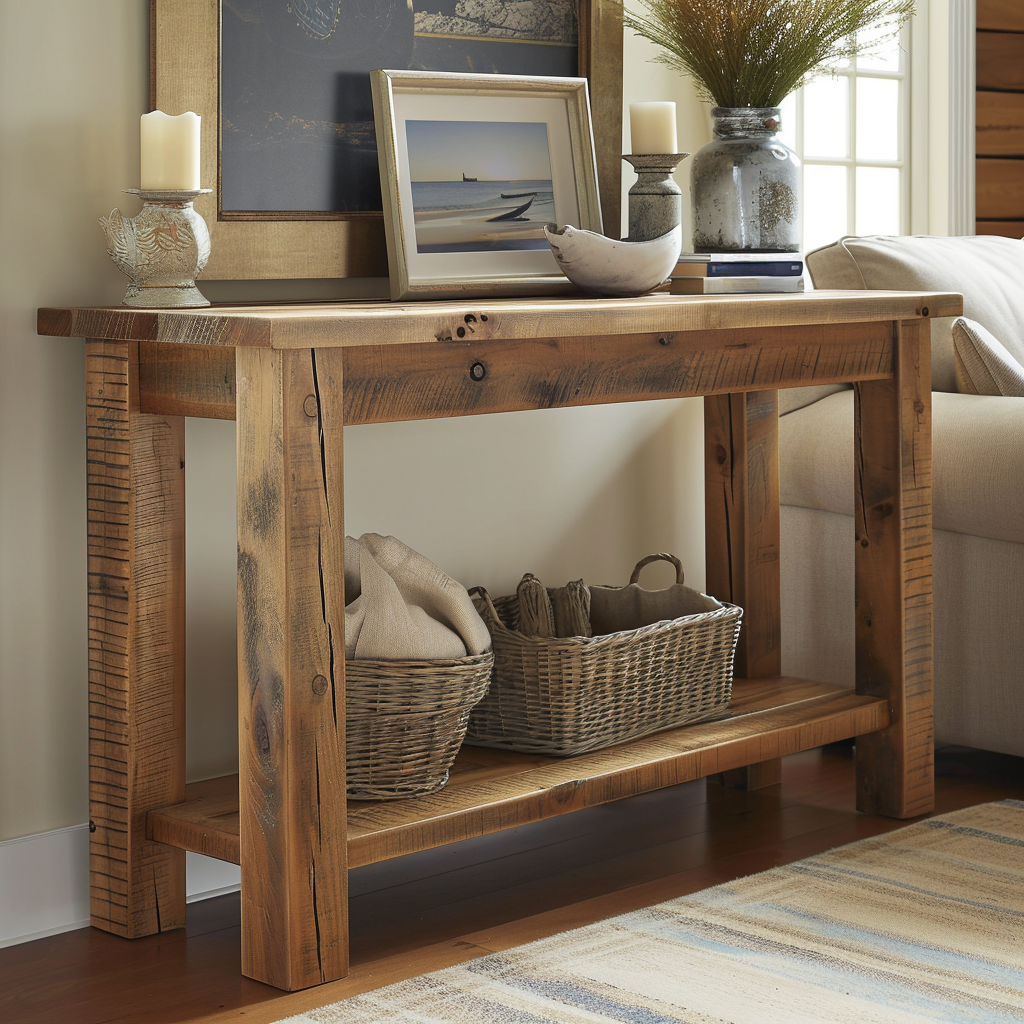 Homestead Plank Sofa Table - Rustic Charm In Solid Wood Form